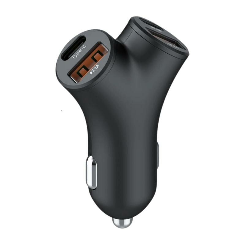 Гибкий автомобильный зарядный блок USB-C, Черный