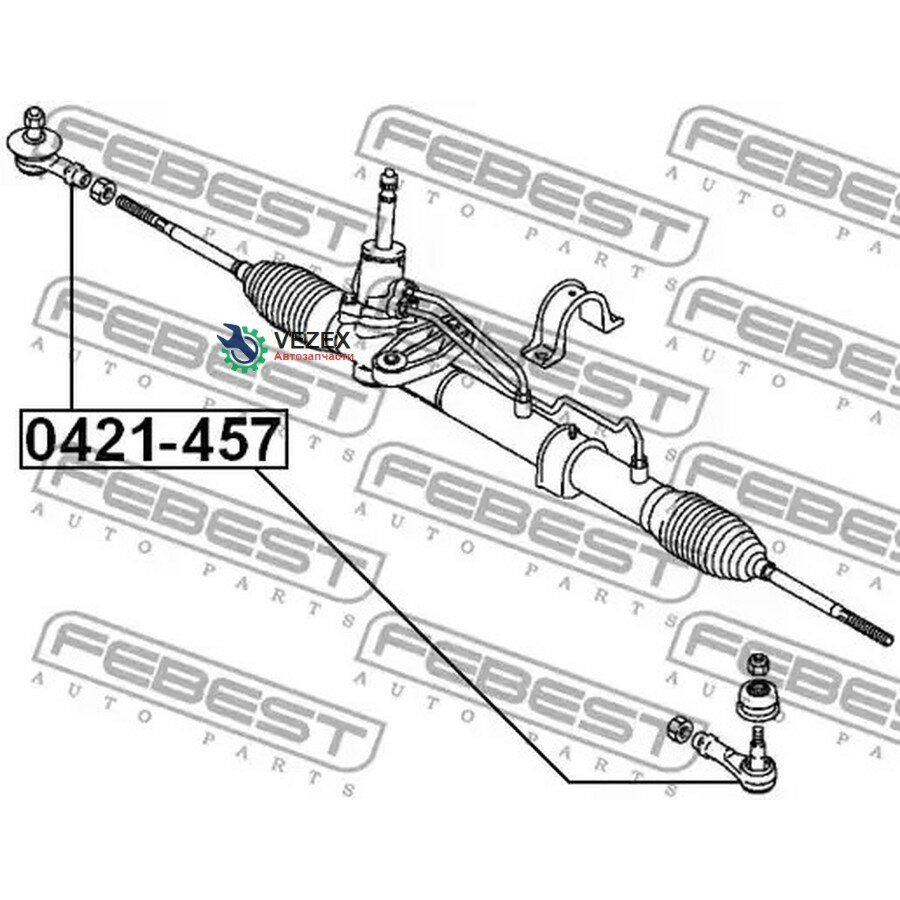 FEBEST 0421-457 Наконечник рулевой тяги