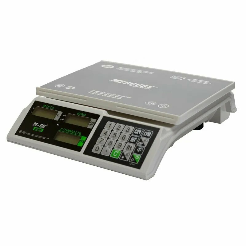 Весы торговые настольные M-ER 326AC-32.5 Slim, LCD, белые_3041, 1034129