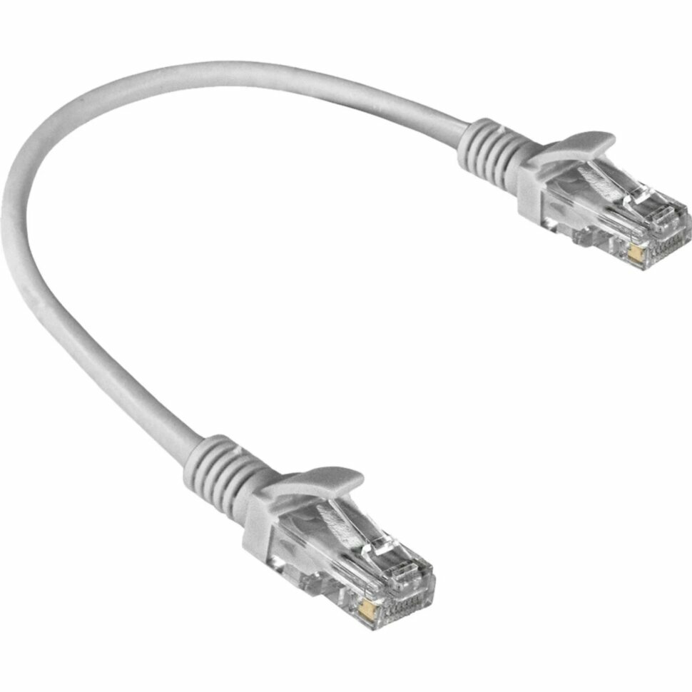 Патч-корд ExeGate UTP-RJ45-RJ45-5e-0,3M-LSZH-GY, cat.5e, 0.3м 