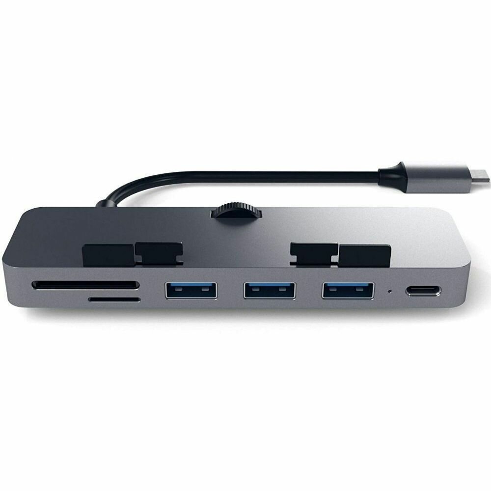 Док-станция Satechi Aluminum Type-C Clamp Hub Pro для iMac 2017 и старше (3xUSB 3.0, USB Type-C, SD, micro-SD), Серый ST-TCIMHM