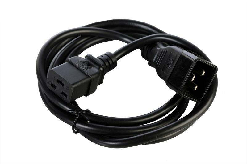Шнур питания R-16-Cord-C19-C20-1.8 C19-C20 16А 220В проводник 3х1кв. мм 1.8м черн. Rem 1362014