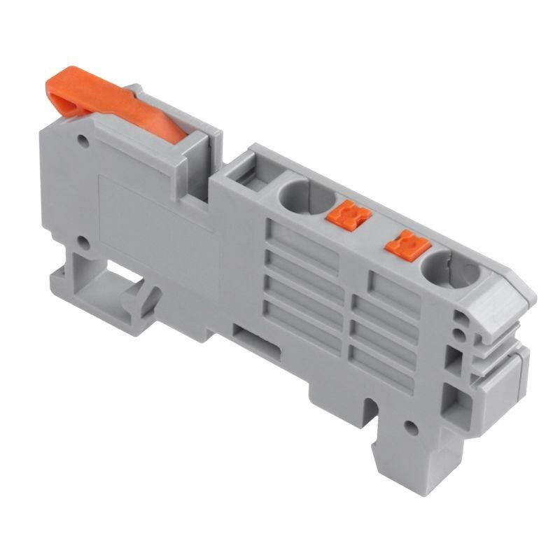 Клемма СМК 222-621-PT-6 3 вывода рычаг-push-in на DIN-рейку 1-6кв. мм сер. (уп.50шт) Rexant 07-5294
