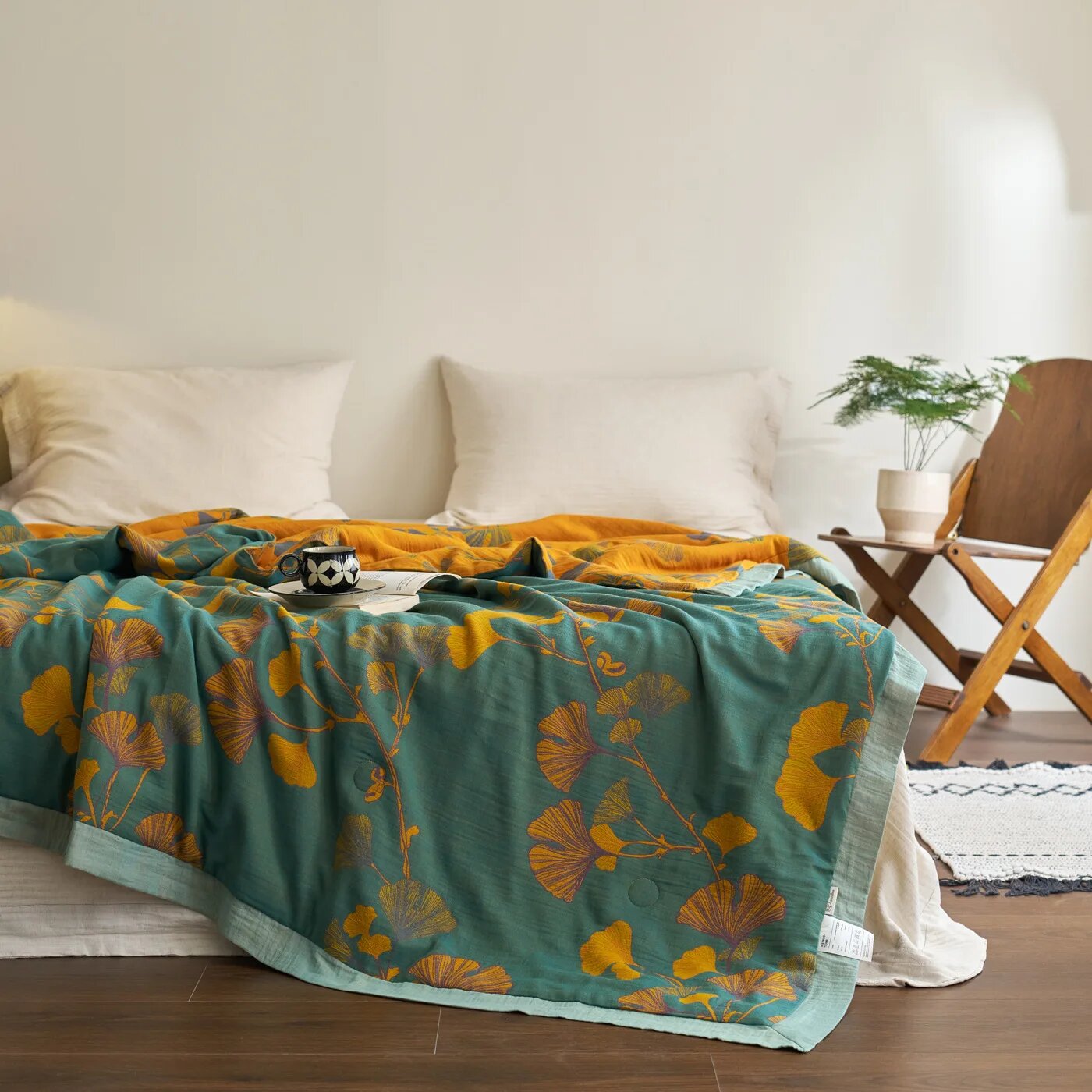 Одеяло хлопковое ANGPU Blue Yellow 150x200 см