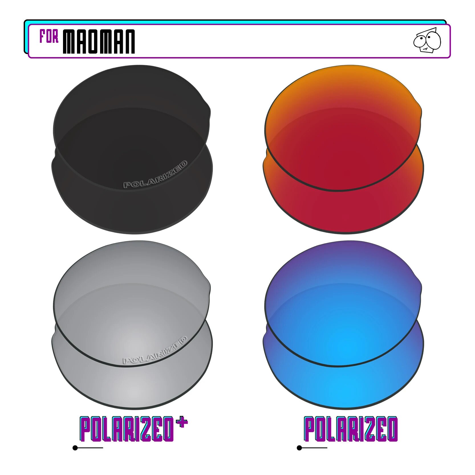 EZReplace Поляризованные линзы Oakley Madman, BkSrP Plus-RedBlueP