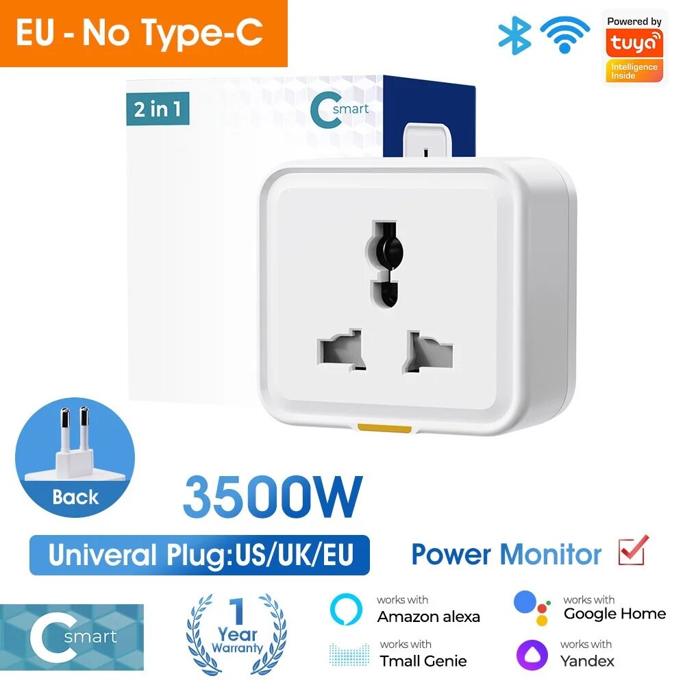 Tuya 16A умная розетка EU Plug