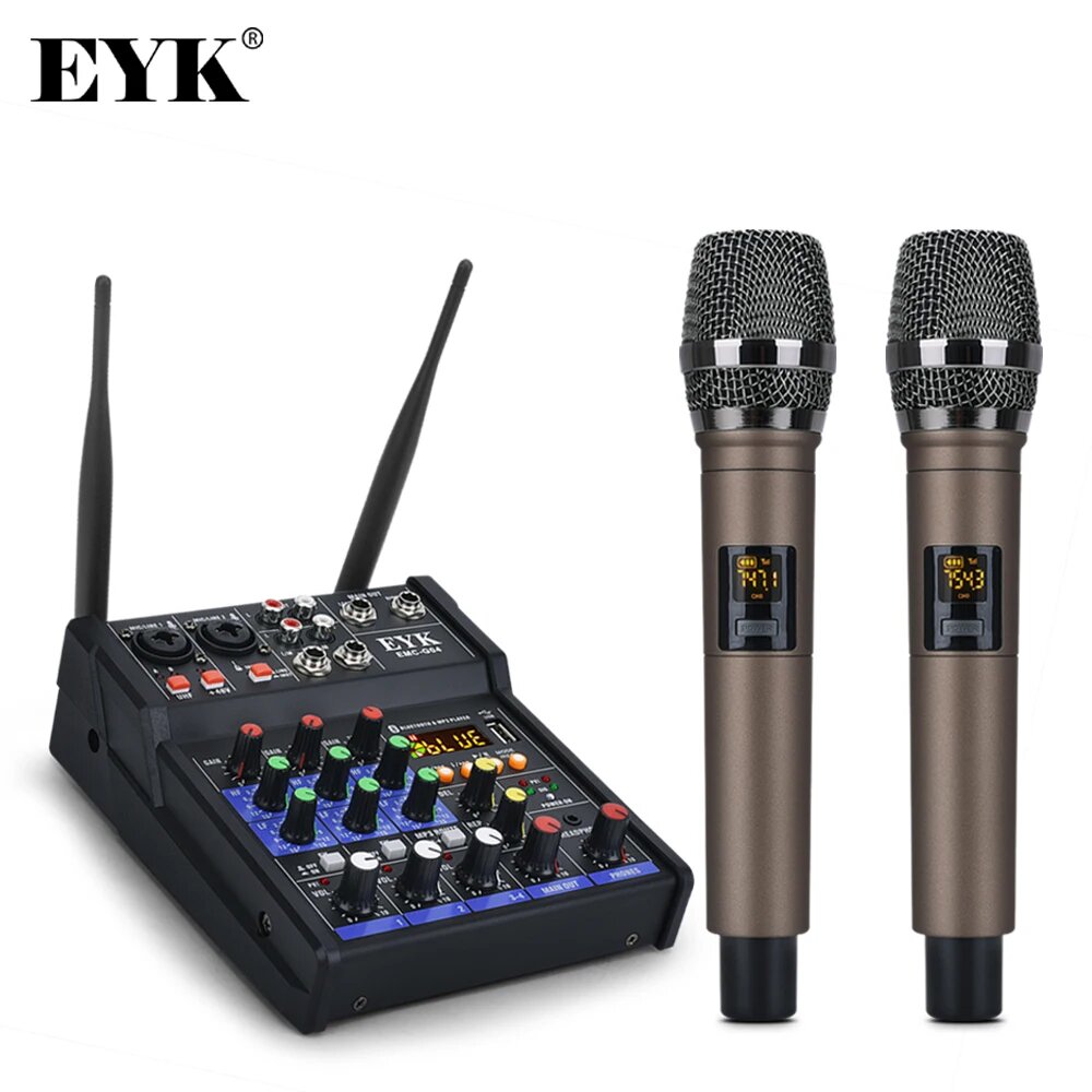 Микрофонный пульт EYK EMC-G04, 4 канала, Bluetooth, USB