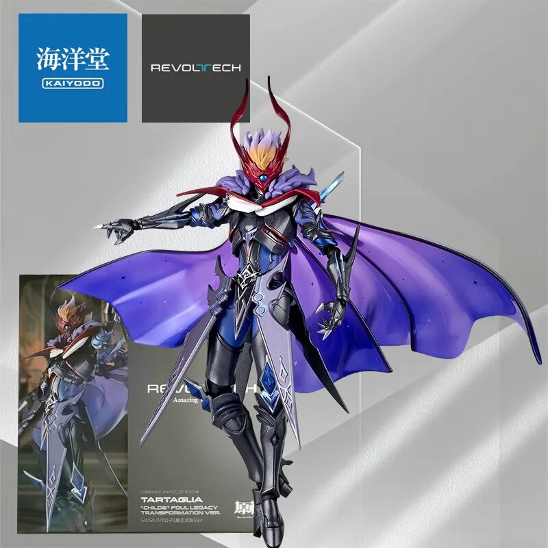 Kaiyodo Revoltech Yamaguchi-style Qiqi Genshin Impact Tartaglia Demon Form фигурки