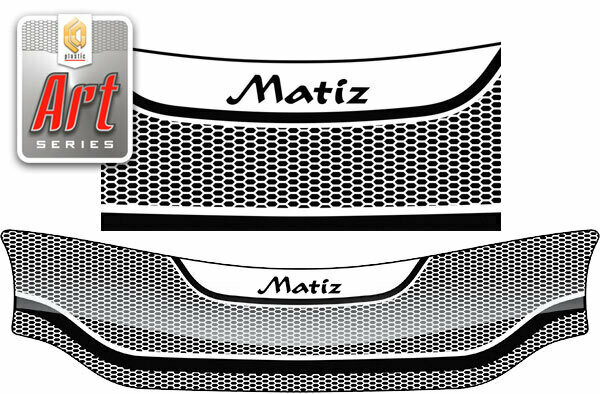 Дефлектор капота для Daewoo Matiz 2000-2011 Серия Art серебро