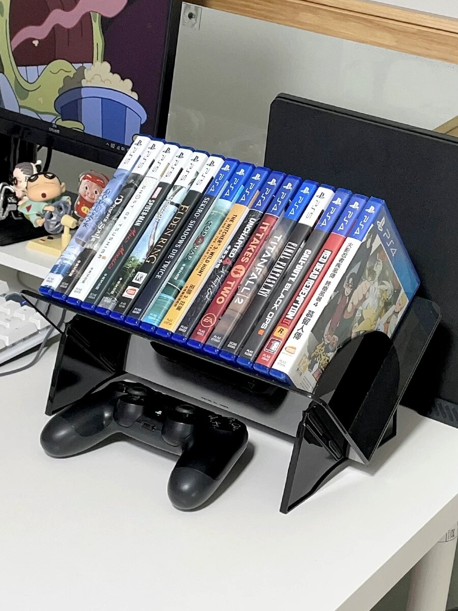Белый универсальный держатель для игровых дисков PS4, PS5 и Switch - Организатор для картриджей на столе, 1 шт