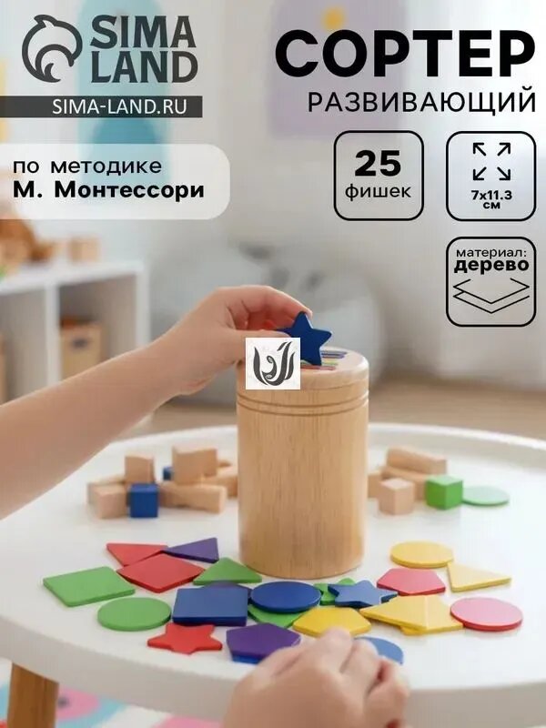 Сортер для малышей деревянный / развивающие игрушки от 3 лет