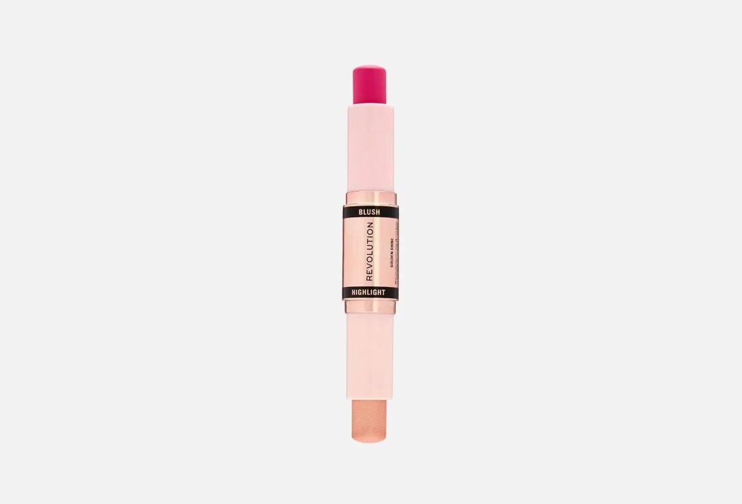 MakeUp Revolution Double ended Румяна и хайлайтер в стике 4.3 г Golden shine