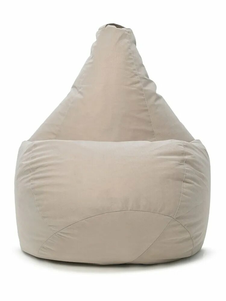 Bean-Bag Кресло-мешок Груша, Велюр натуральный, Размер XXXL, кремовый