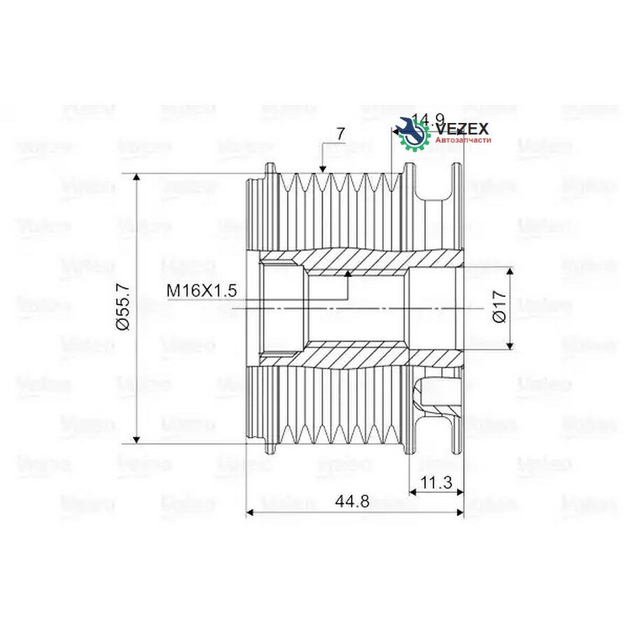 VALEO 588060 Шкив генератора (с крышкой)
