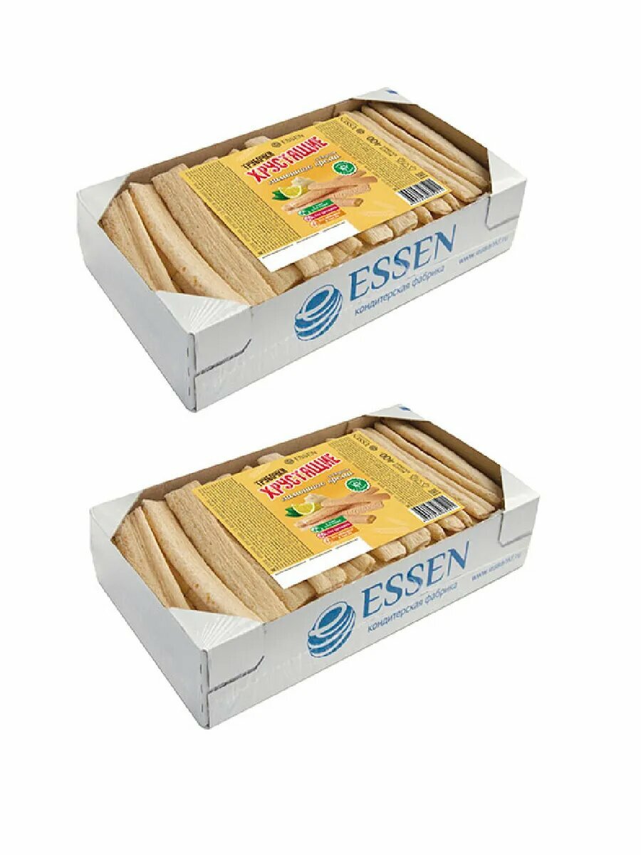 ESSEN Трубочки хрустящие со вкусом лимонного крема, 400г, 2 уп