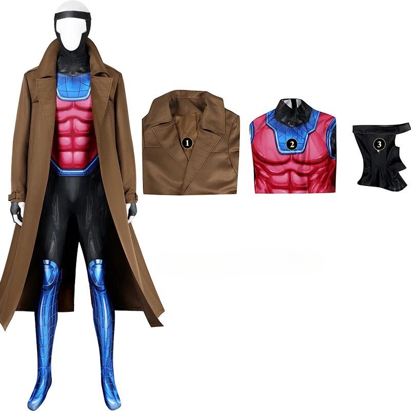X-Men Gambit Косплей костюм XXL, Full Set