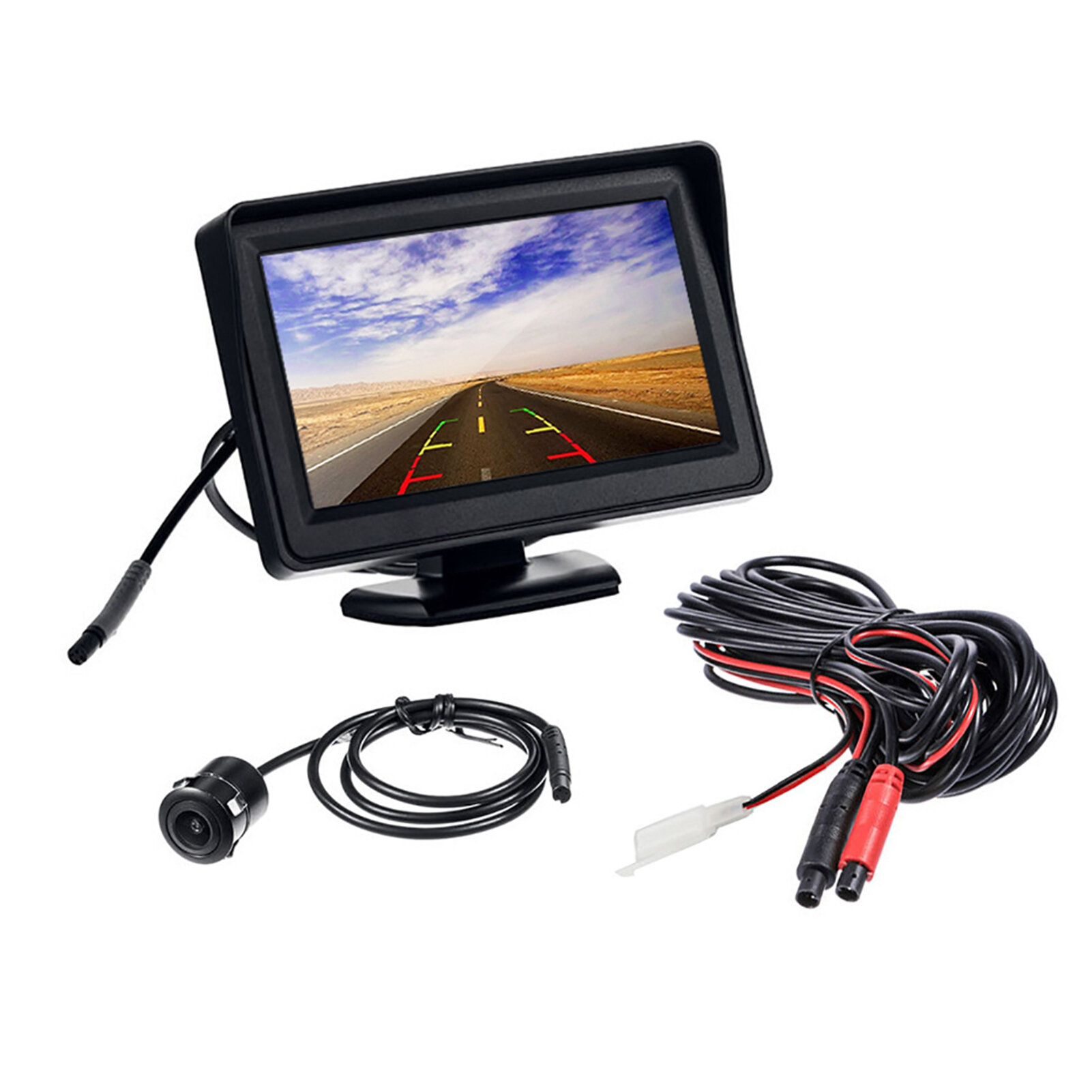 Система заднего вида для автомобиля 5 дюймов TFT-LCD + камера заднего вида HD для грузовиков пикапов автомобилей монитор безопасности заднего вида и водонепроницаемая 170 градусов 800×480 пикселей 12V NTSC PAL CMOS 628×582 пикселей RCA 3В -10°C +50°C