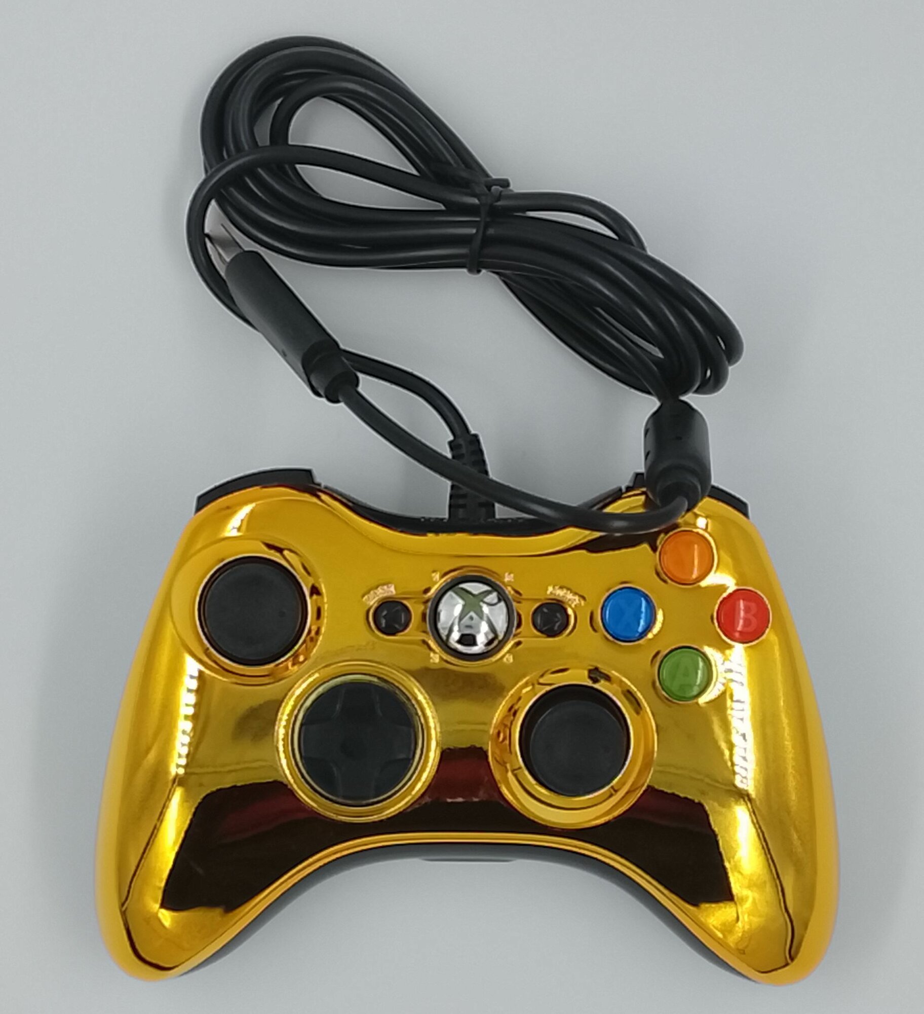 Геймпад проводной для Xbox 360 и PC, (Chrome Gold)