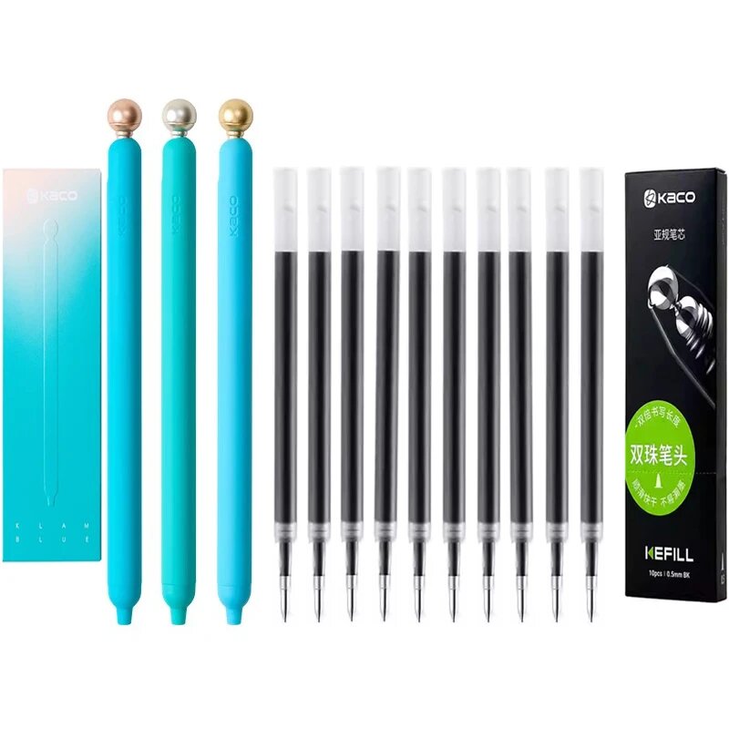Гелевые ручки KACO Lingyue Green Mist Firefly, черные, 3 шт. 3Pen 10KACO Bkink