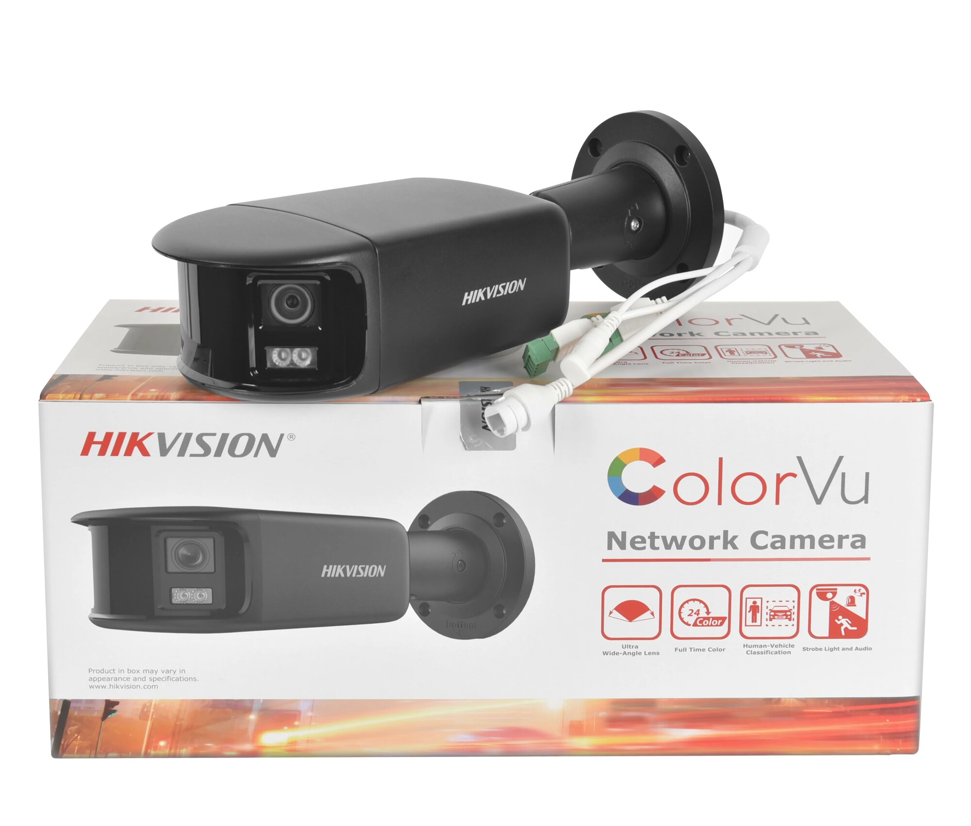 IP-камера HIKVISION 8MP Panoramic ColorVu Bullet DS-2CD2T87G2P-LSU/SL 4K для безопасности с двойной линзой, цветным ночным режимом, встроенным микрофоном и динамиком