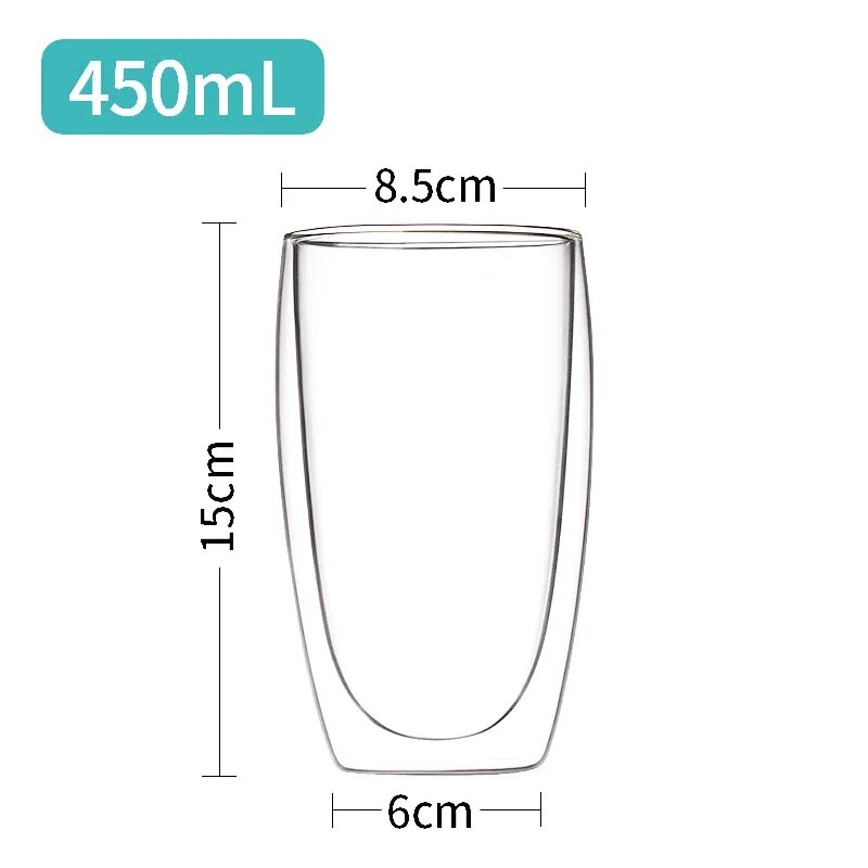 Прозрачный стеклянный стакан для напитков Style A 450ML