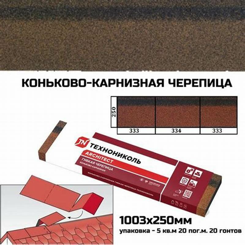 Технониколь. Коньково-карнизная черепица, коричневая, «Оптима»