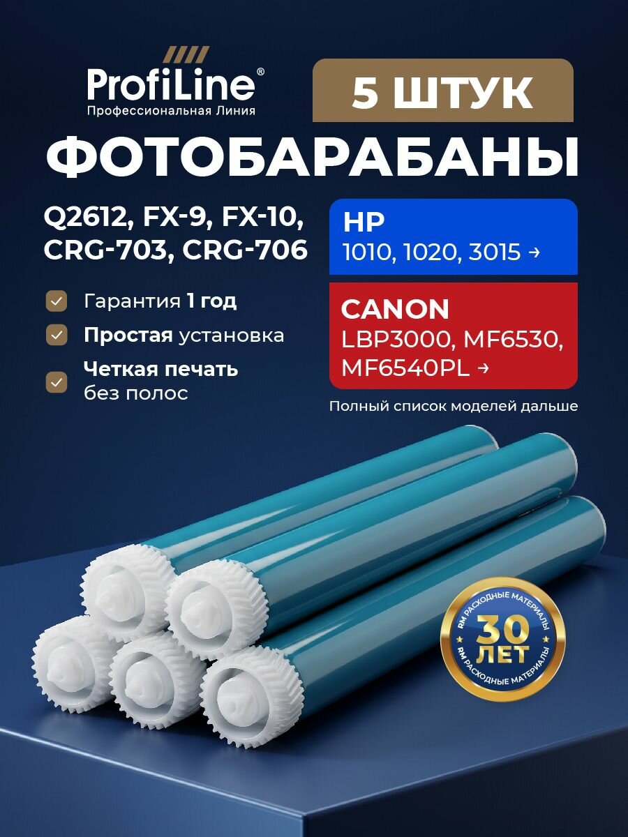 Барабан для картриджей Q2612A/X, Canon FX-9/FX-10/CRG-703/CRG-706 HP ProfiLine - 5 шт