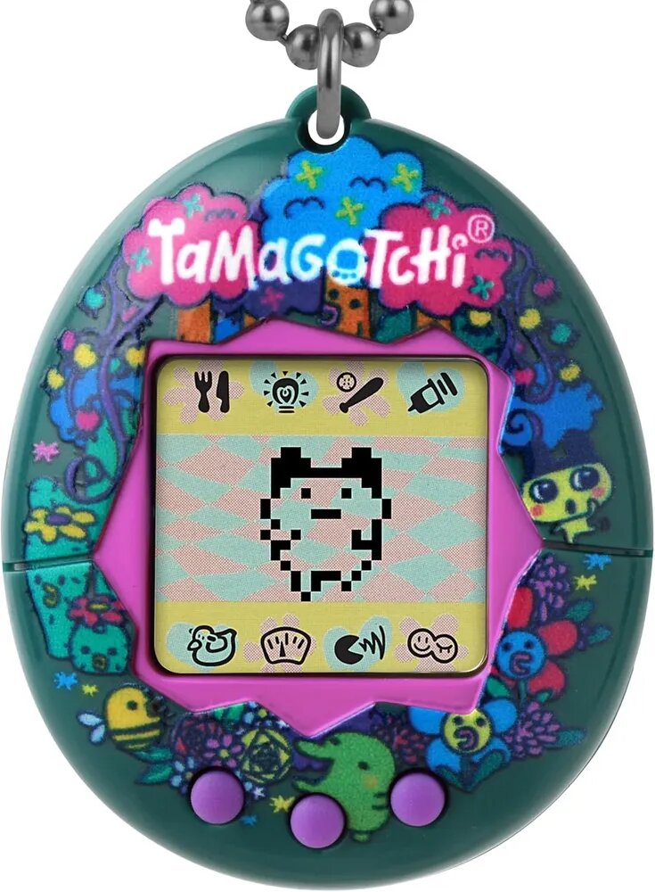 Игрушка Тамагочи Tama Garden Tamagotchi, электронная игра, унисекс, темно-зеленый/розовый/пурпурный