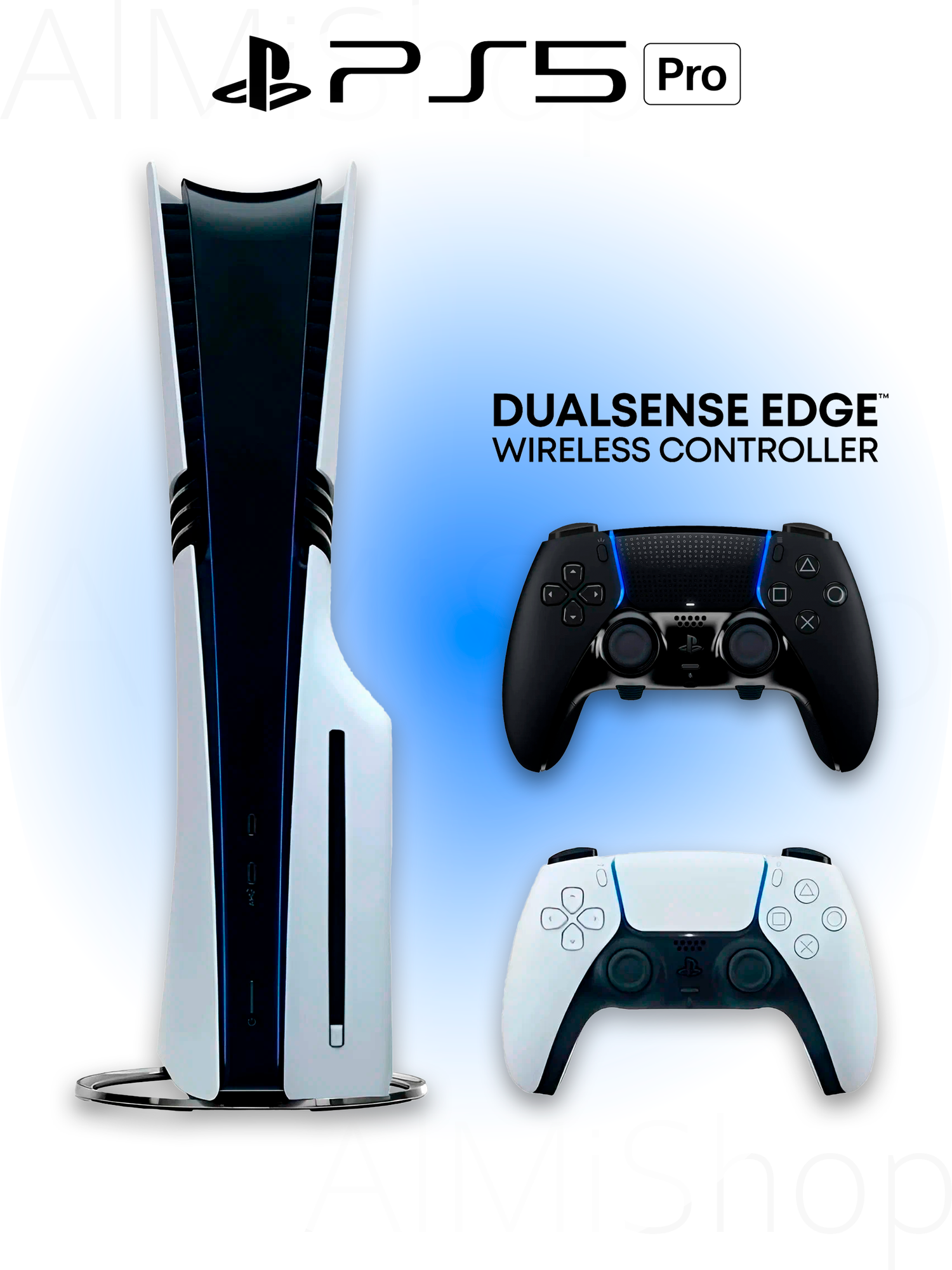 Игровая приставка Sony PlayStation 5 PRO (Digital) + дисковод + 2-й геймпад Dualsense EDGE (Черный)
