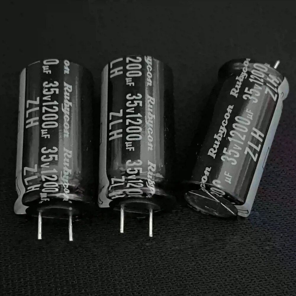 5 шт. 1200мкФ 35В (1200UF 35V 12,5x25мм) алюминиевые электролитические конденсаторы Rubycon серии ZLH, новые, высокочастотные, с длительным сроком службы
