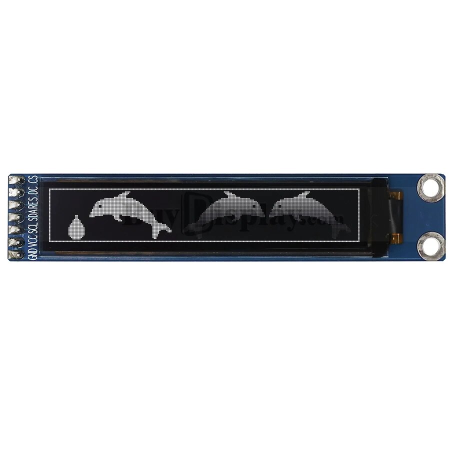 Модуль OLED-дисплея White Grayscale 2,55 дюйма 206x36 Arduino, Raspberry Pi