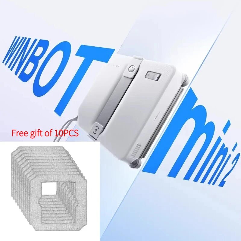 Оригинальный умный робот для мойки окон ECOVACS WINBOT MINI2 с вакуумным насосом для стекла 8000 Па, 100-240 В - эффективное бытовое устройство для уборки дома