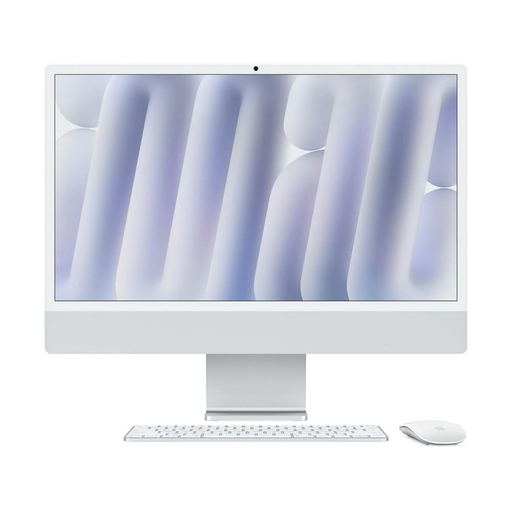 Моноблок Apple iMac A3137 24 4.5K M4 10 core (4) 16Gb SSD256Gb 10 core GPU macOS WiFi BT 143W клавиатура мышь Cam серебристый 4480x2520