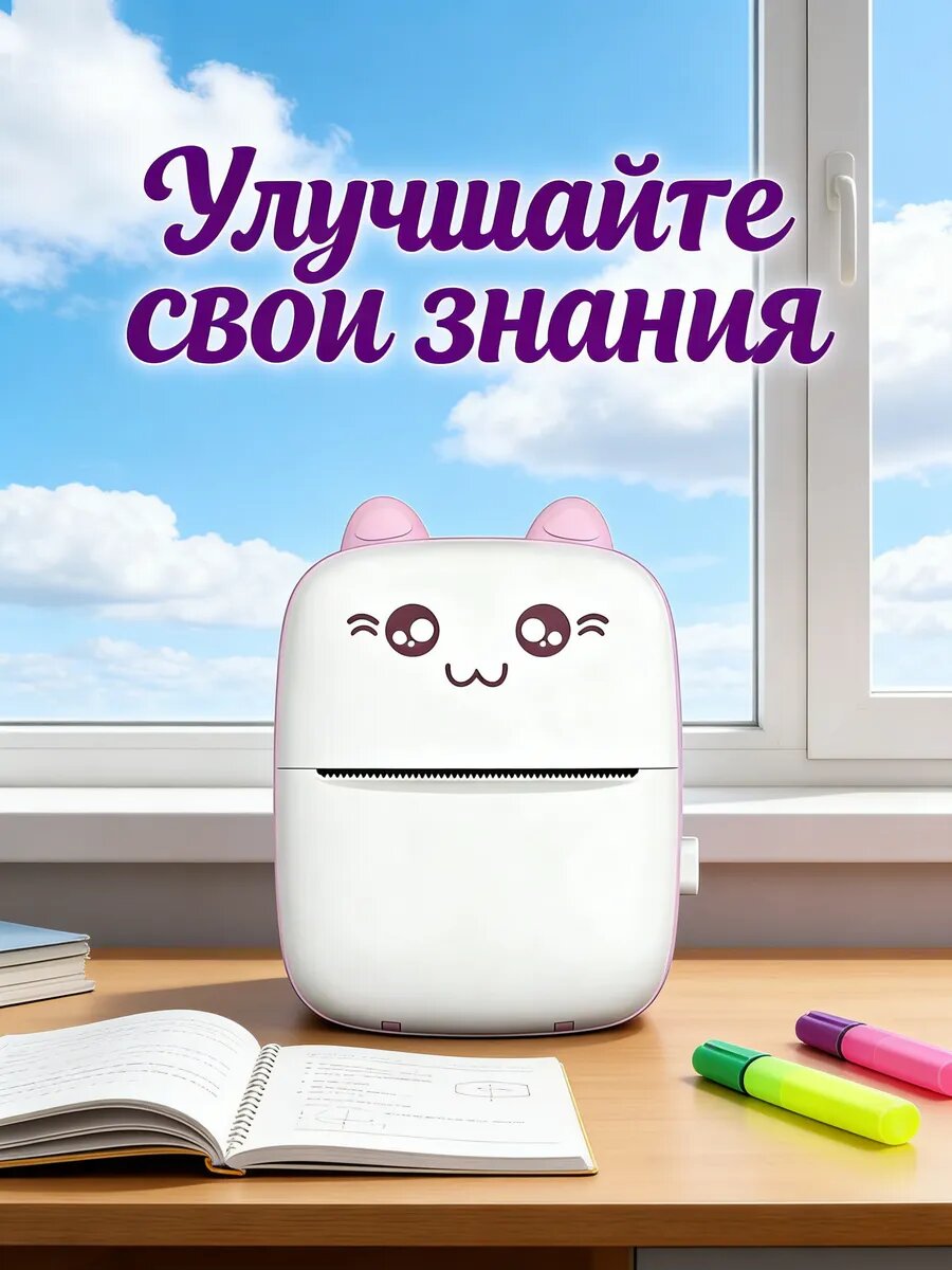 Мини принтер портативный беспроводной для телефона