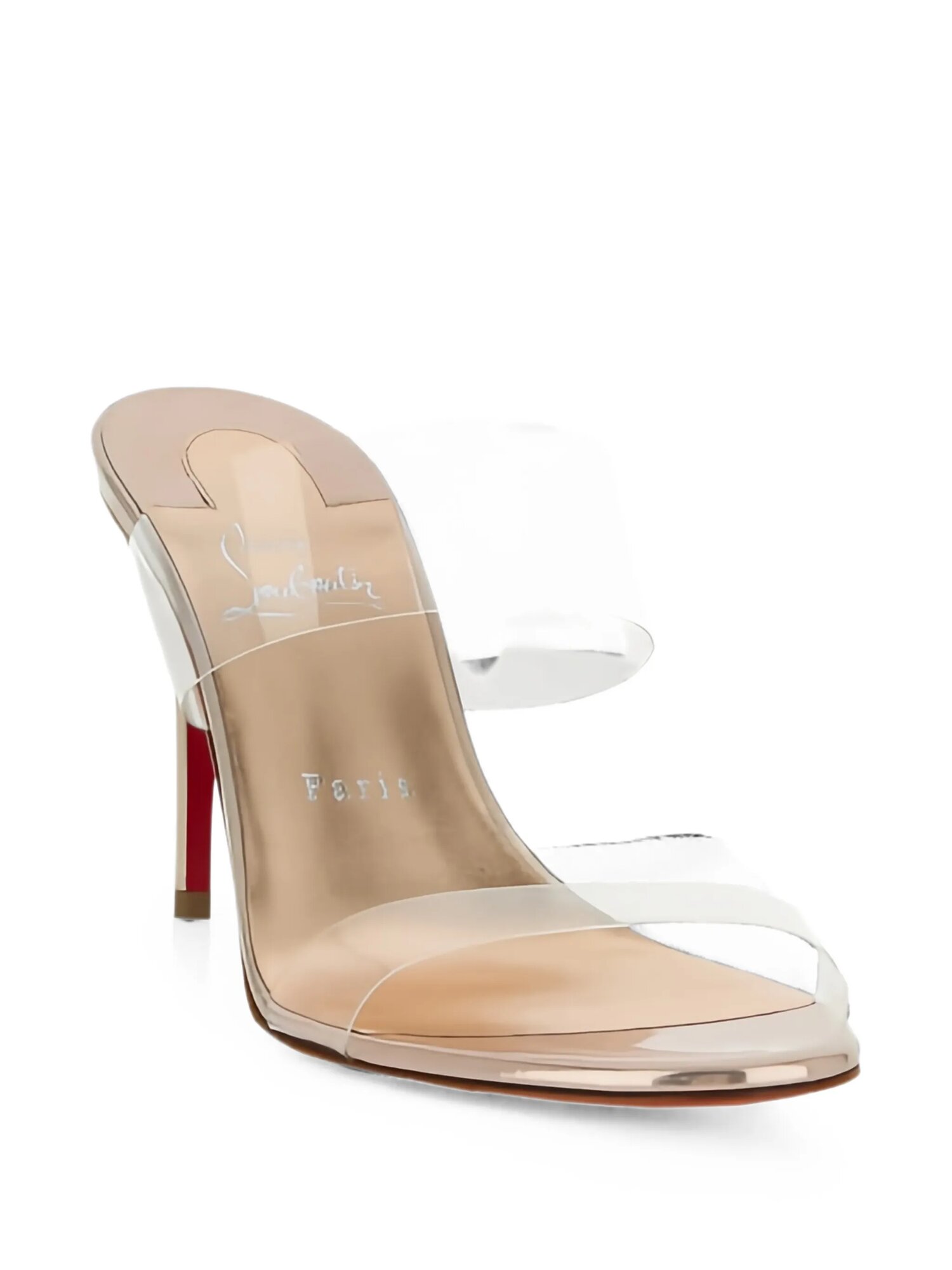 Мюли Christian Louboutin Just Nothing transparent-strap heeled mules, размер 38.5, white — фото 1