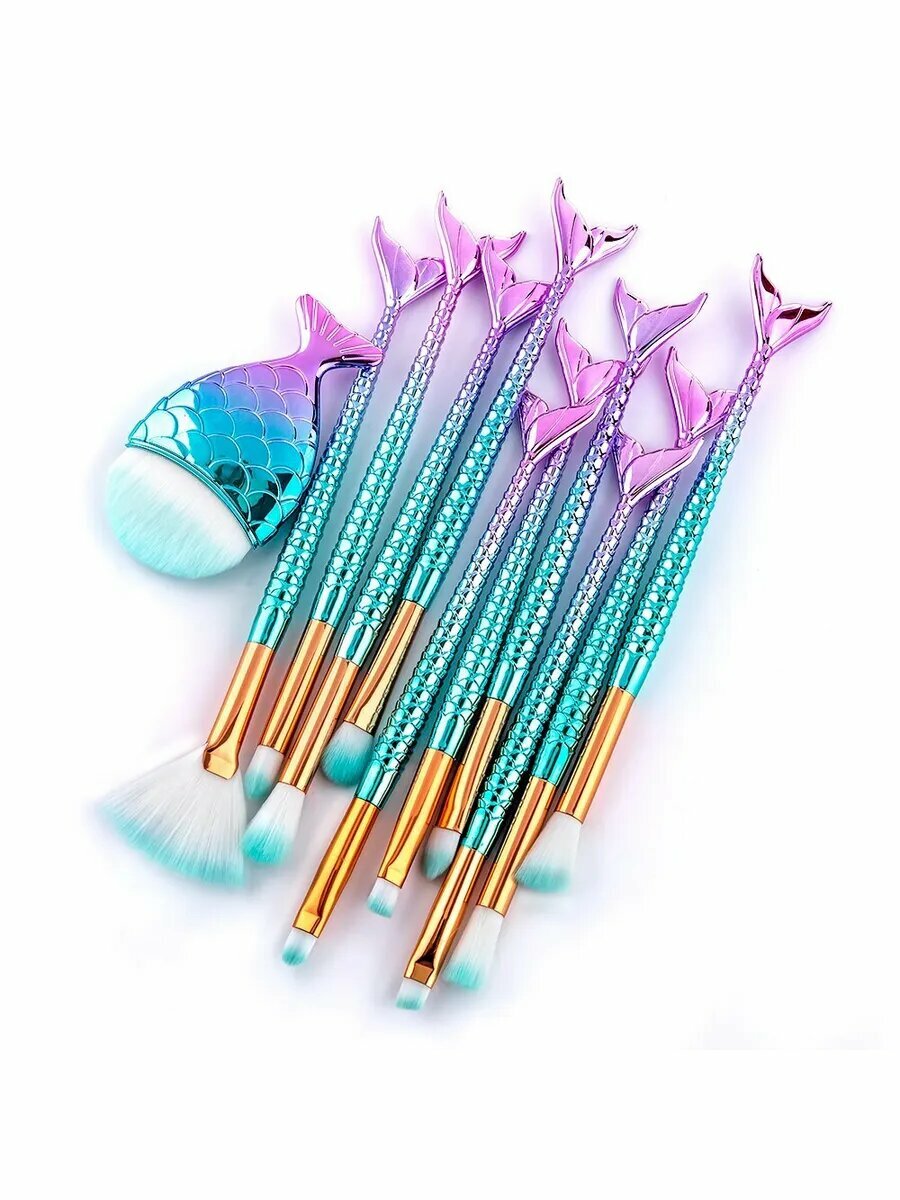 Кисточка для макияжа теней для век"Русалка"11 ₽/10 ₽ Full makeup set, soft and fluffy, does not scratch the skin
