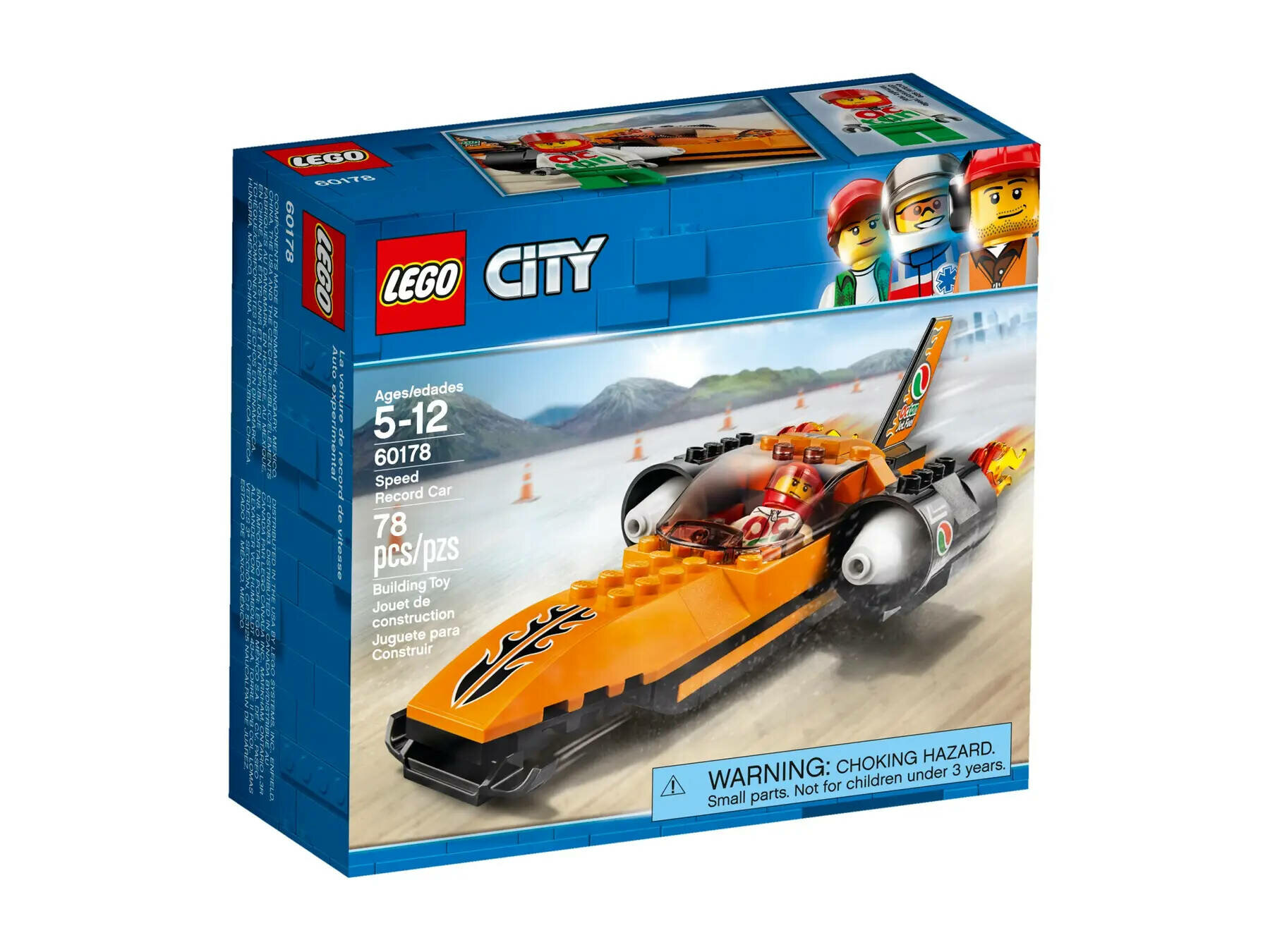 Конструктор LEGO City 60178 Гоночный автомобиль, 78 деталей, от 5 лет, 2018 год