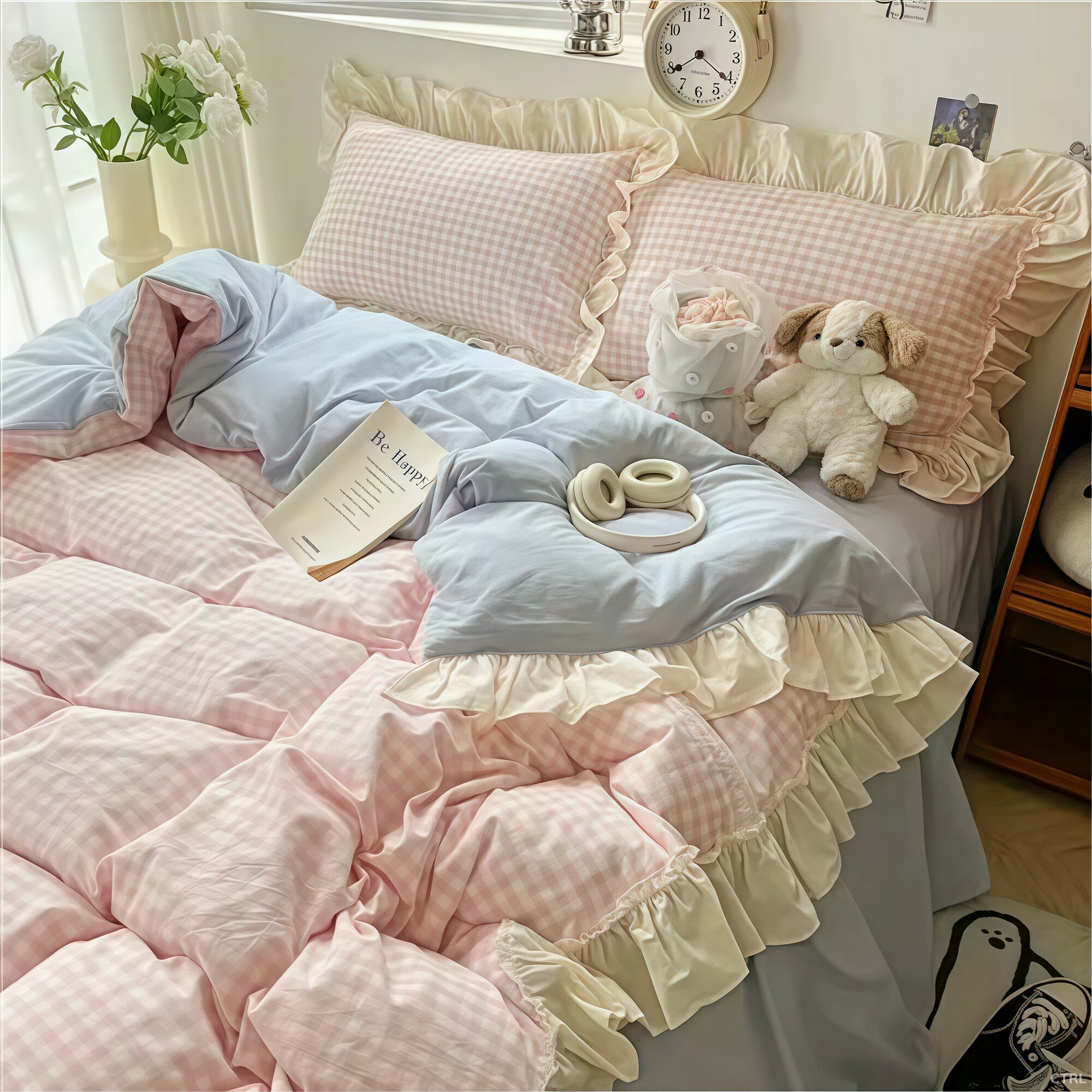 Комплект постельного белья Princess Style 4 шт, 100% полиэстер, 180x220 4pcs, Розовый