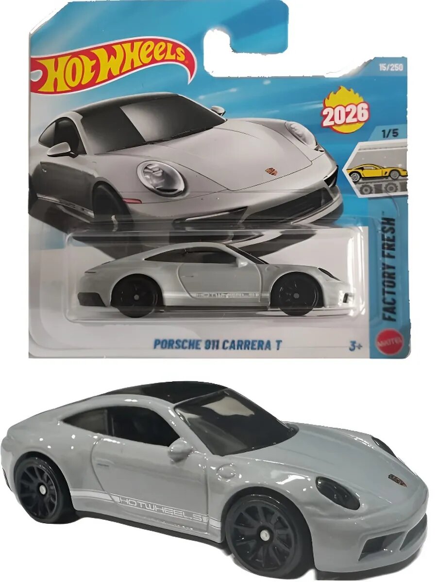 Машинка Hot Wheels Porsche 911 Carrera T (короткая карта)