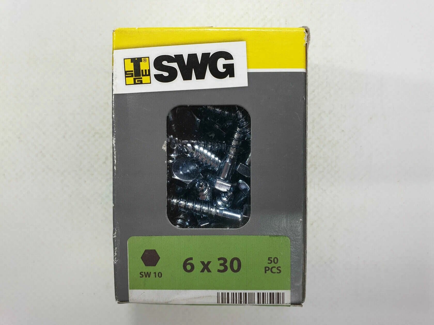 Шуруп по дереву шестигранная голова неполная резьба SW10 DIN 571 6x30 (50 pcs) SWG, Германия