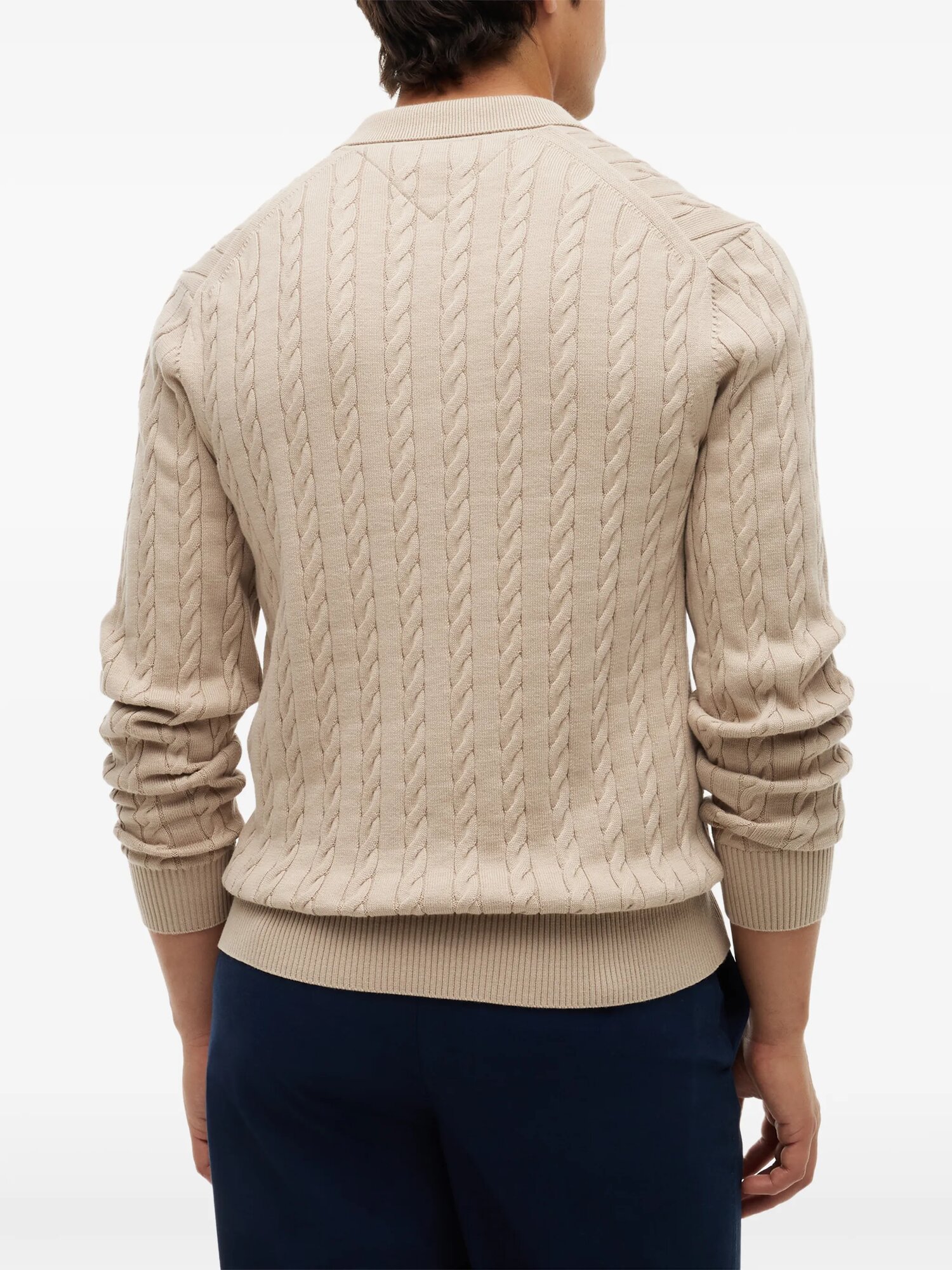 Свитер TOMMY HILFIGER Cable-knit polo sweater, размер 46 EU — фото 1