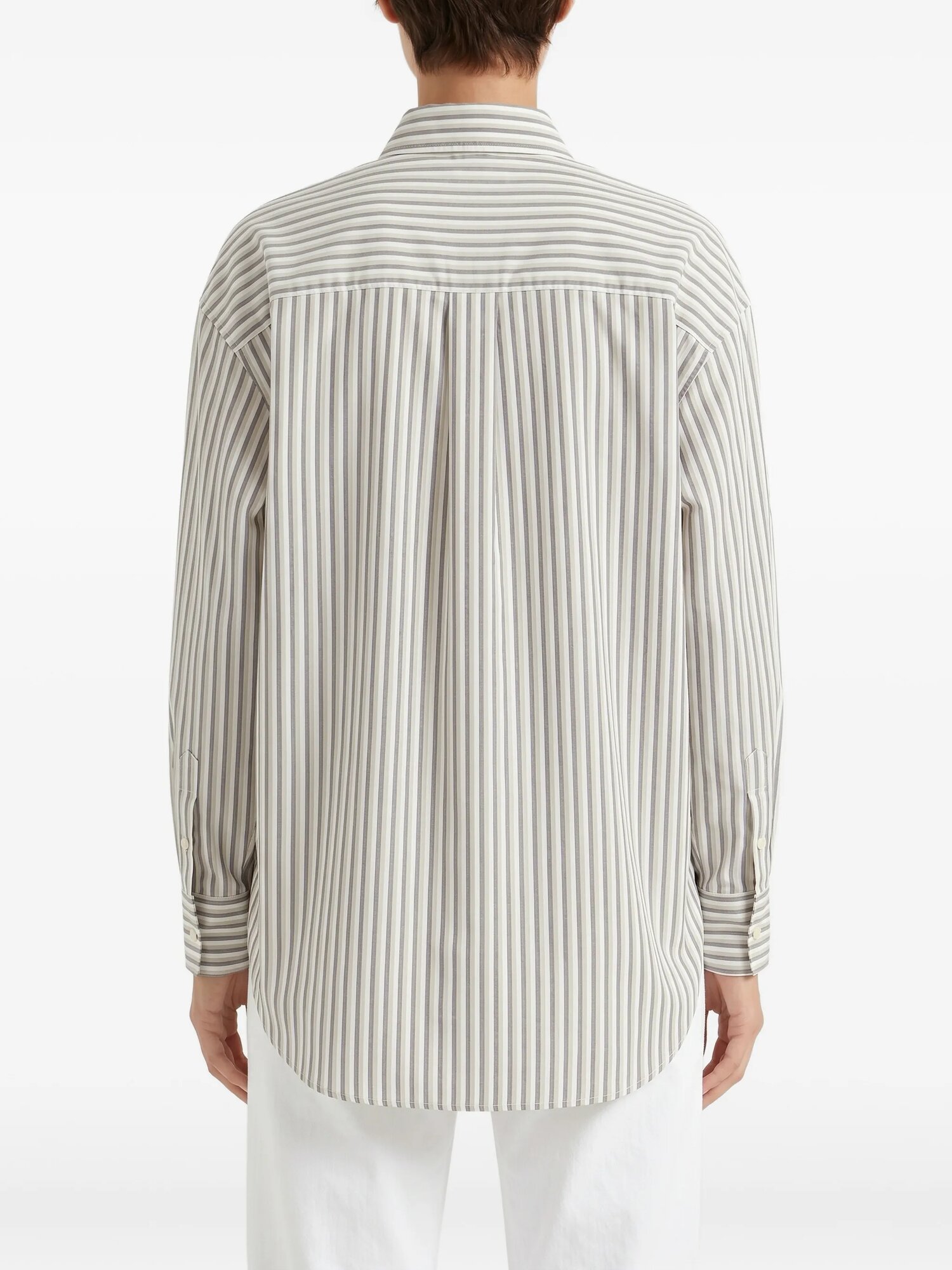 Рубашка BRUNELLO CUCINELLI Striped silk shirt, размер 40, разноцветный — фото 1