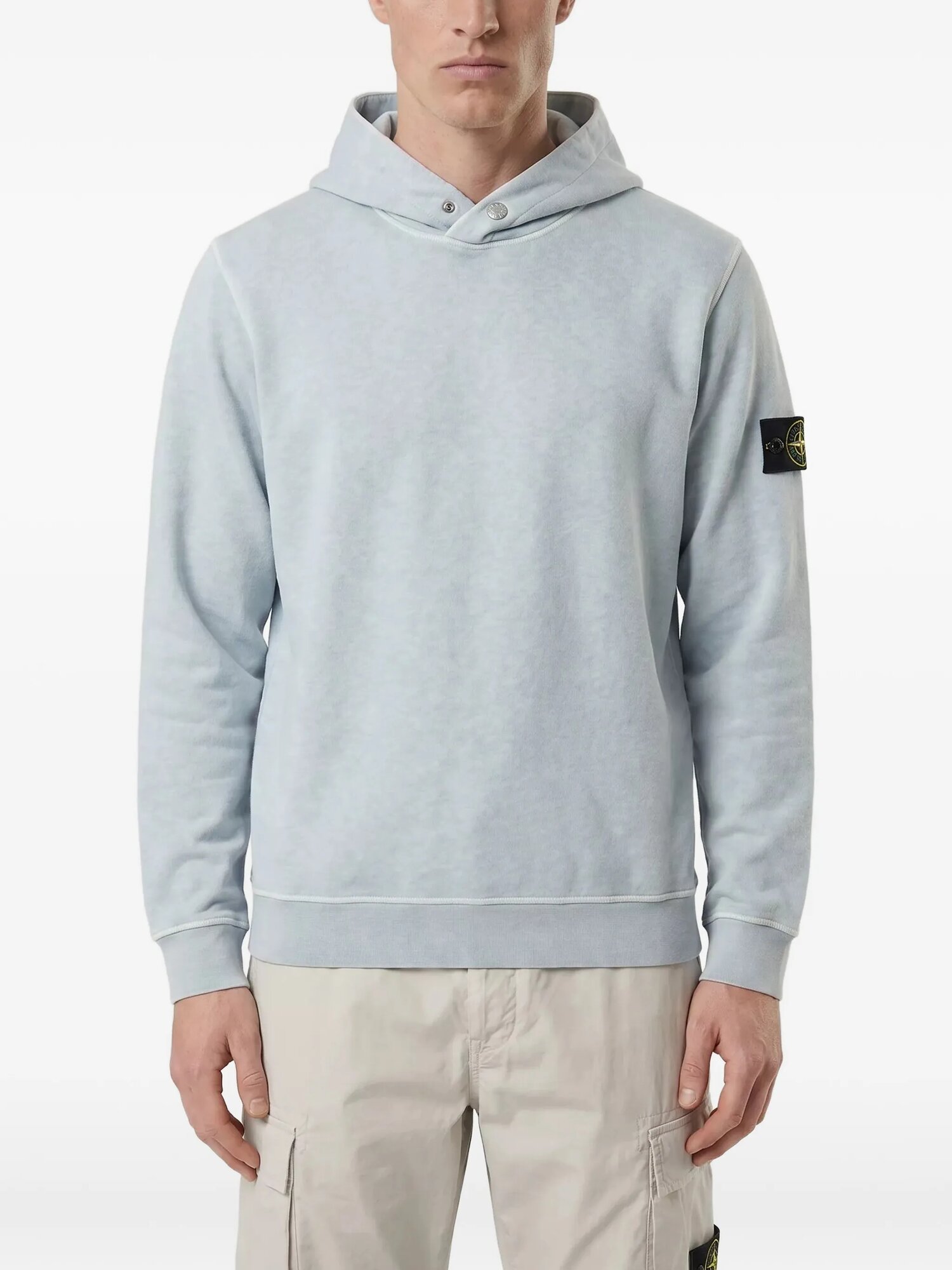 Худи Logo-patch button-neck hoodie