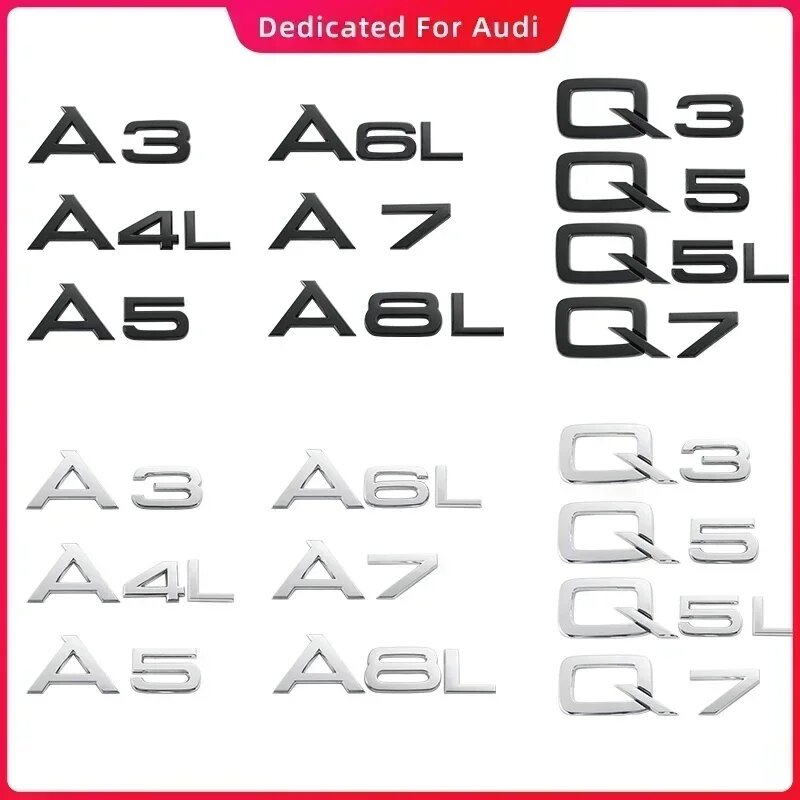 Черные 3D буквы/цифры Audi A5, шильдик на багажник