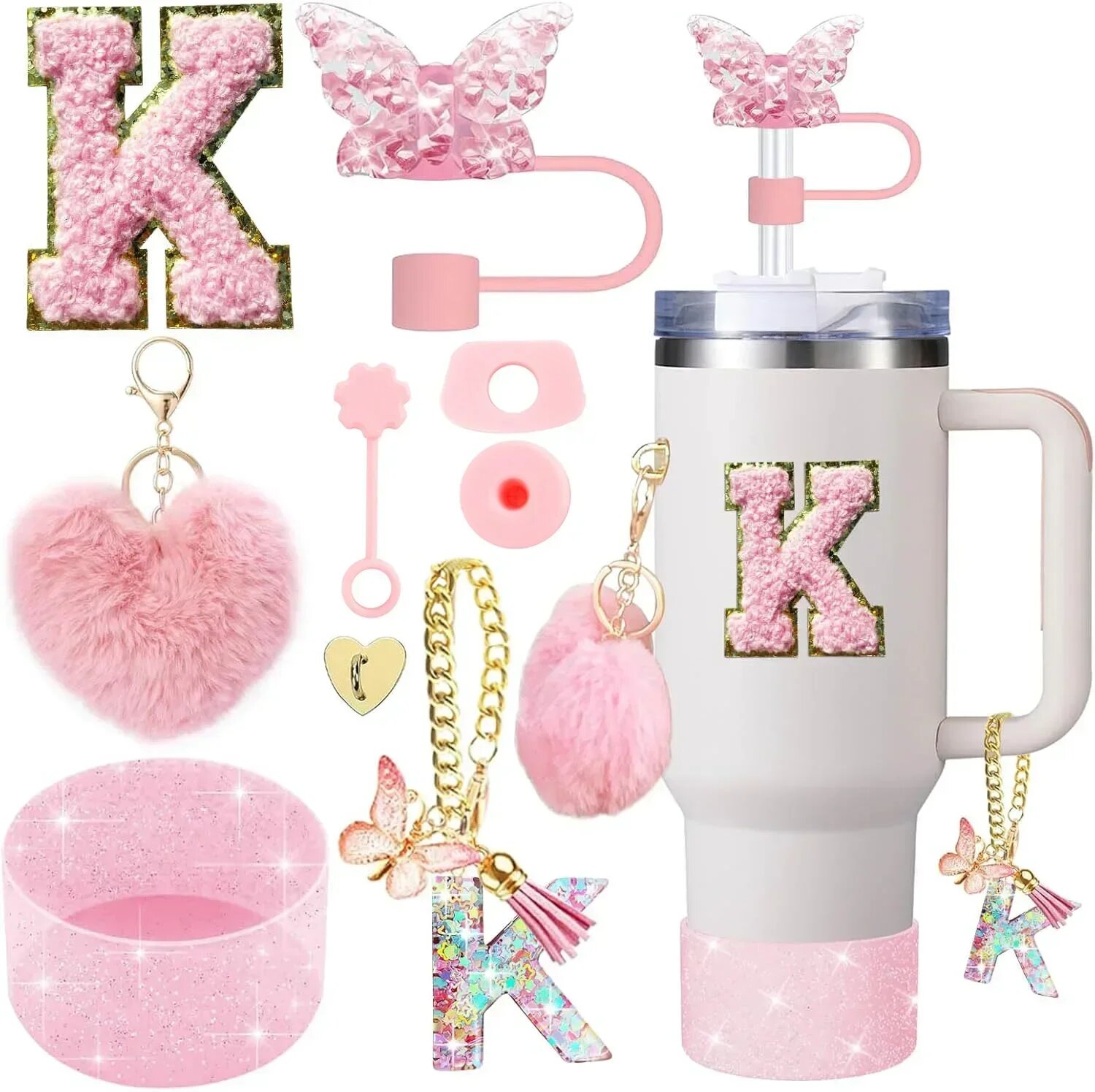 Набор аксессуаров для стаканов Stanley K-heart pink-9pcs