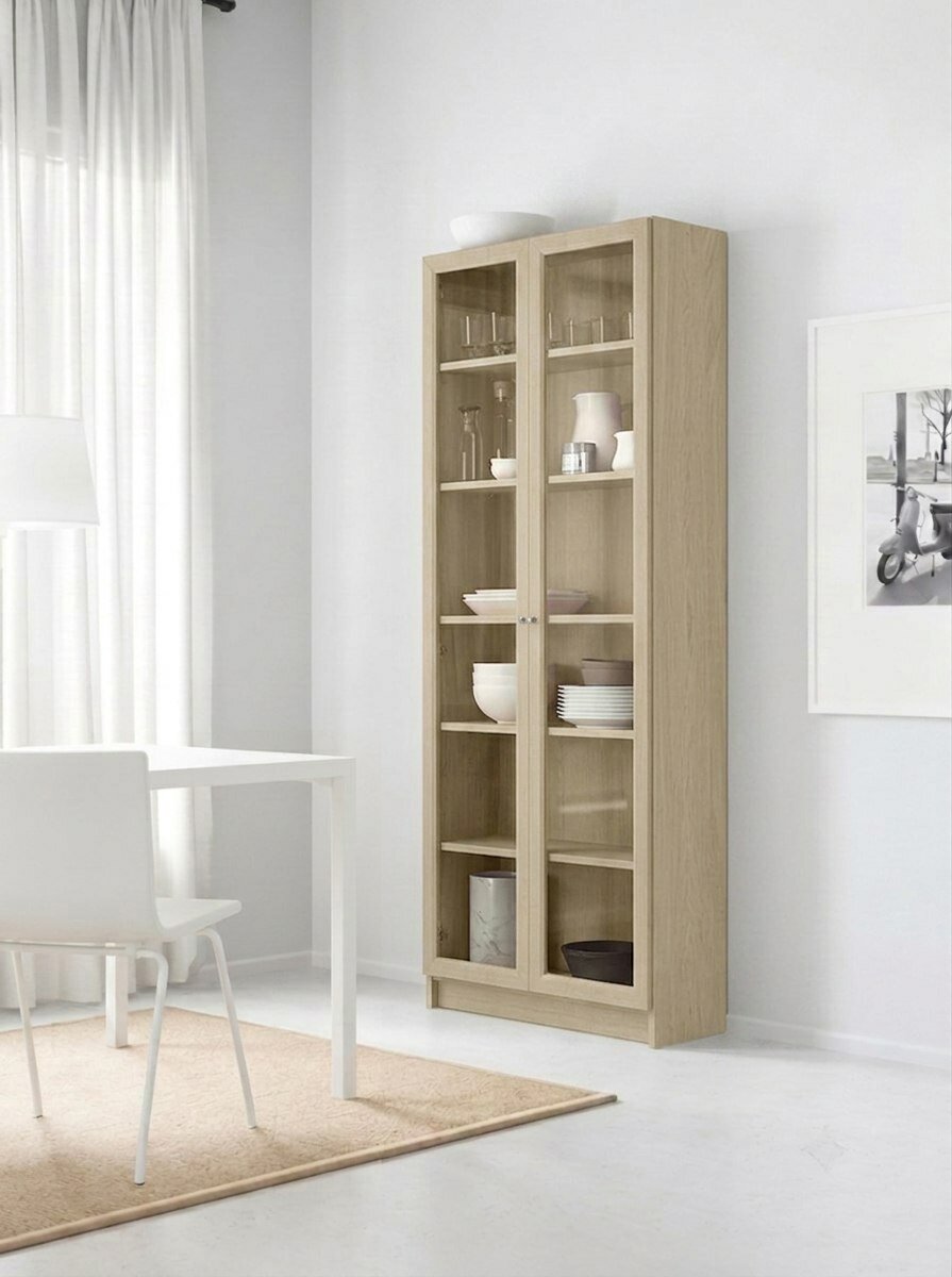 Стеллаж Билли 20 Дуб Сонома светлый 3025 NEW 80x30x202 см, серый GOODFORM