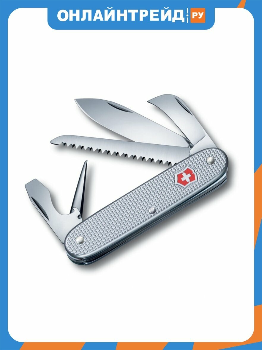 Нож Victorinox Pioneer, 93 мм, 7 функций, алюминиевая рукоять, серебристый