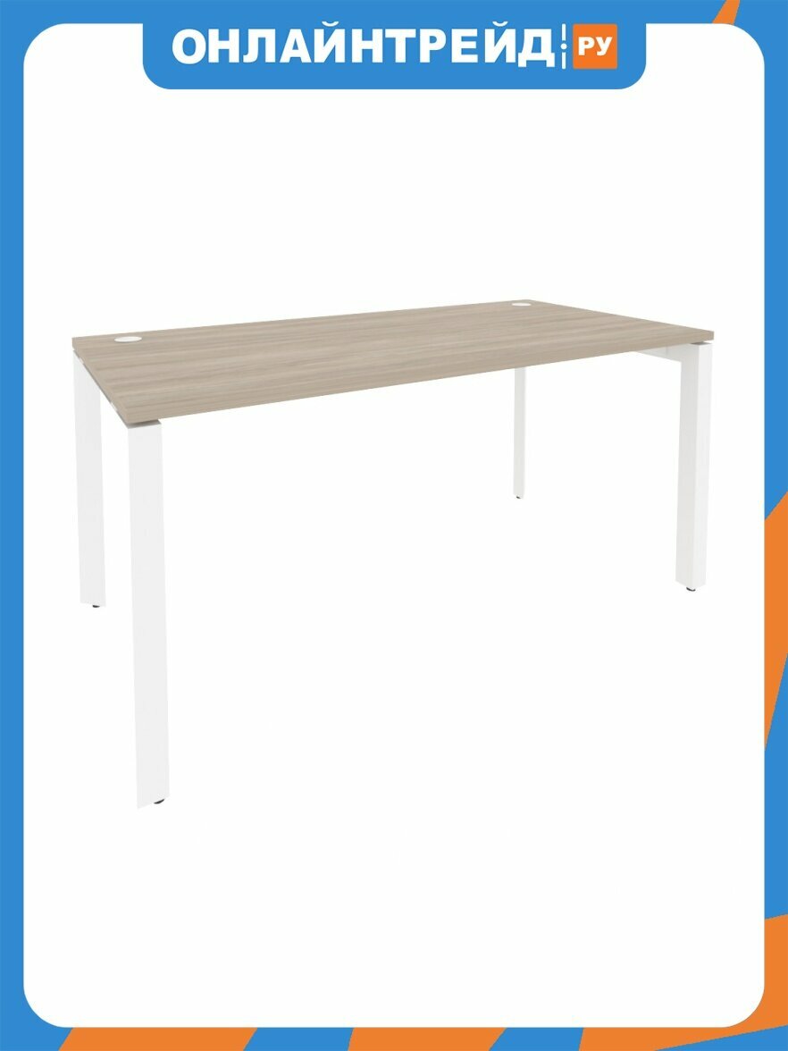 Стол рабочий Riva CHAIR на П-образном м/к O. MP-SP-4.8 Дуб аттик/Белый металл 1580*800*750 Onix