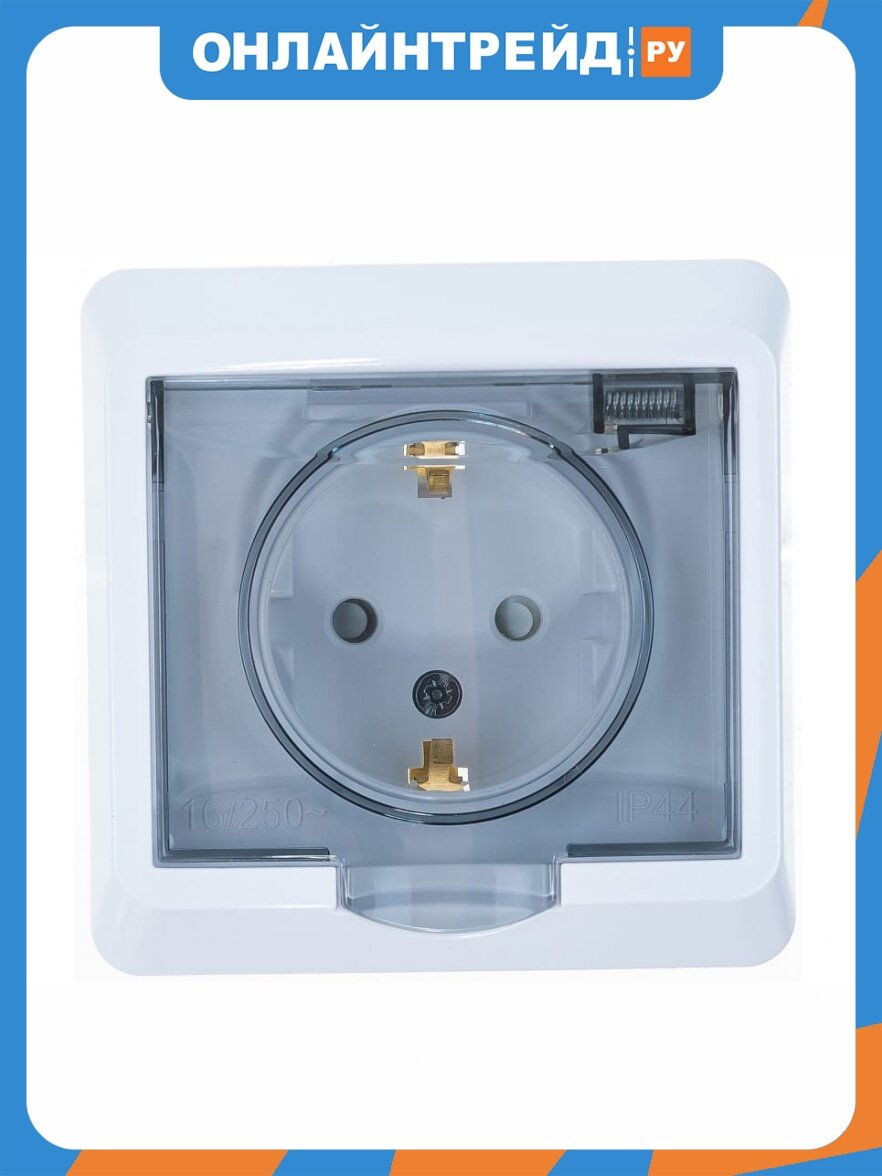 Розетка Systeme Electric (schneider Electric) SCHNEIDER ELECTRIC этюд С/У с заземлением, со шторками, 16А 250B, Белый, PC16-044B