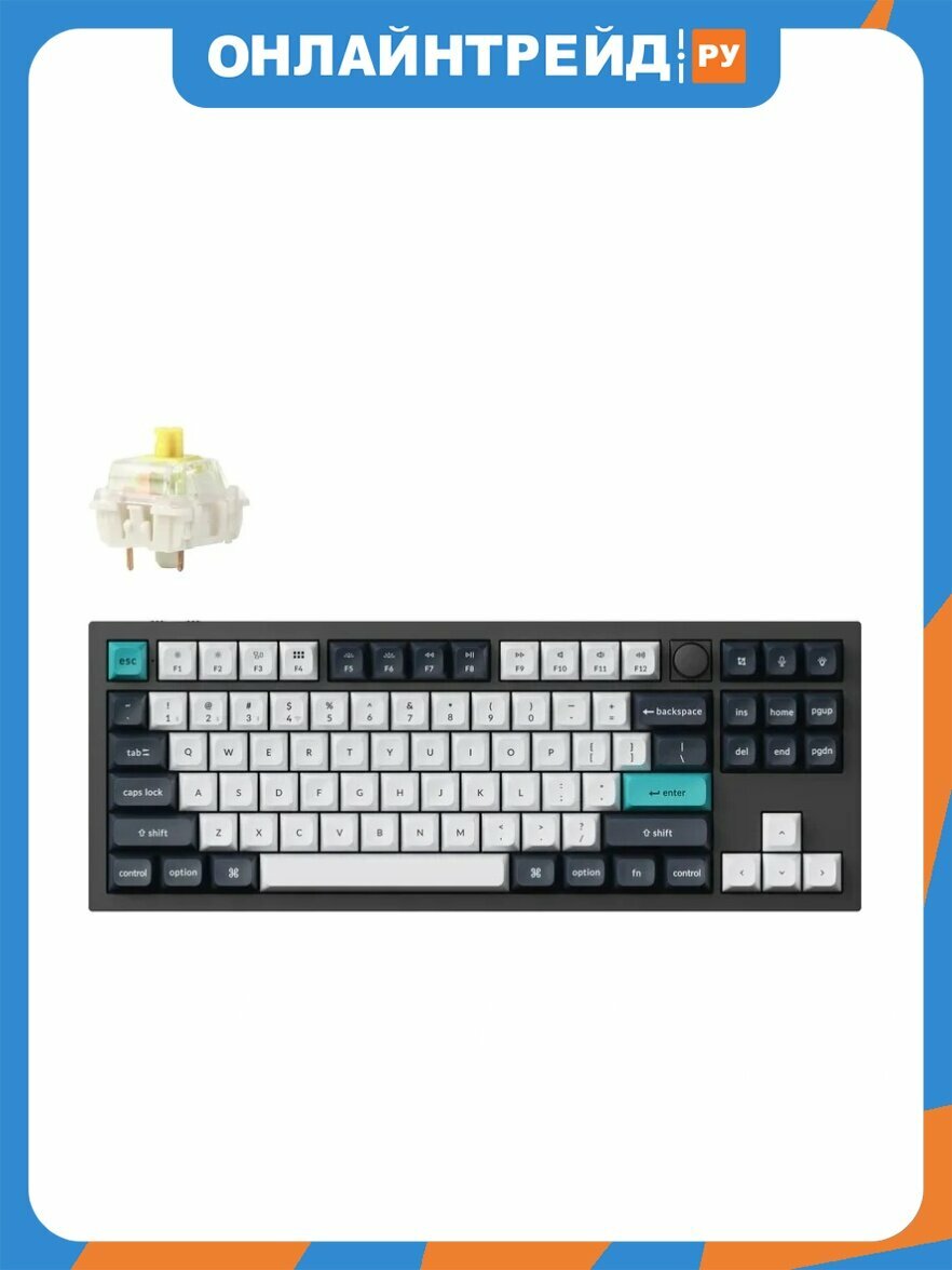 Клавиатура Keychron Q3 Max, Banana Switches, беспроводная, Carbon Black (Q3M-M4P-RU)